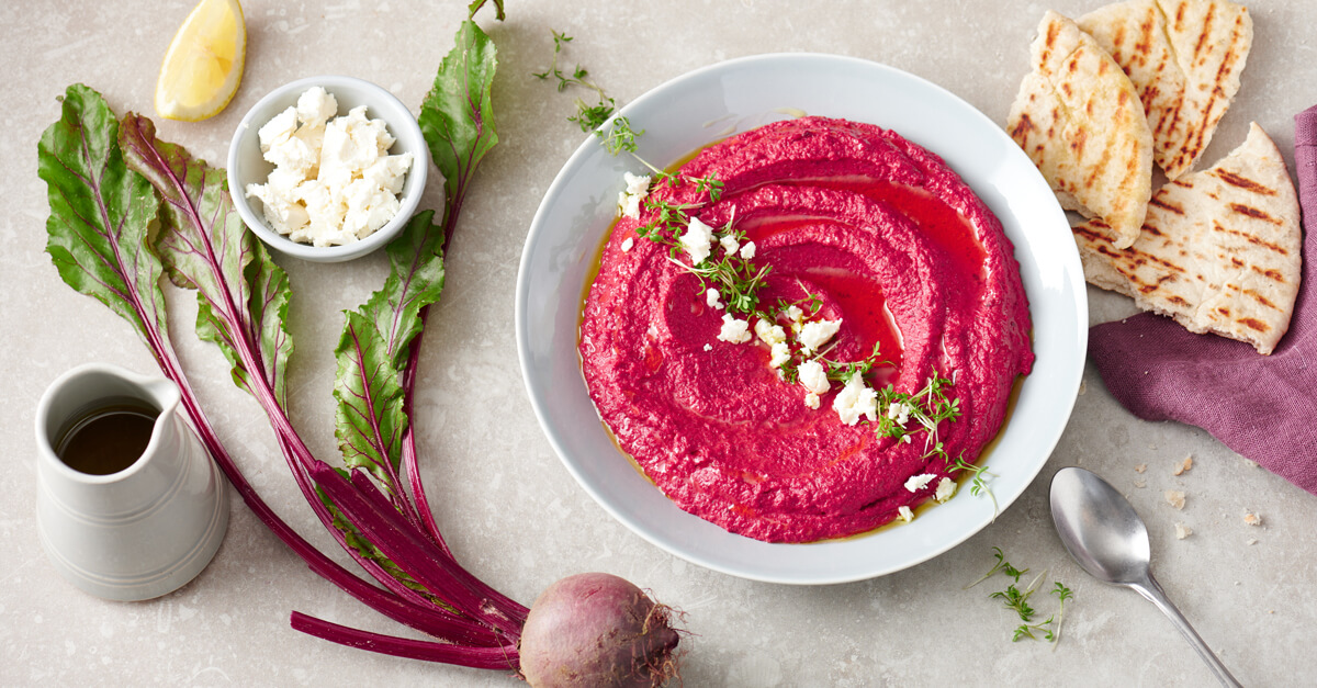 Houmous à la betterave rouge en papillote - Albal